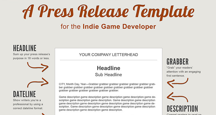 A Press Release Template Perfect For The Indie Game Developer